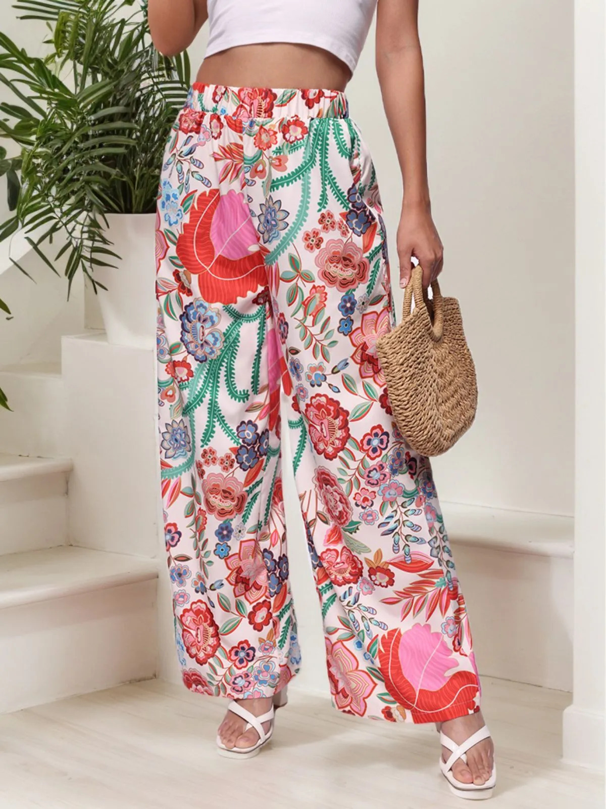 Graphic High Rise Pants | DRESSIN