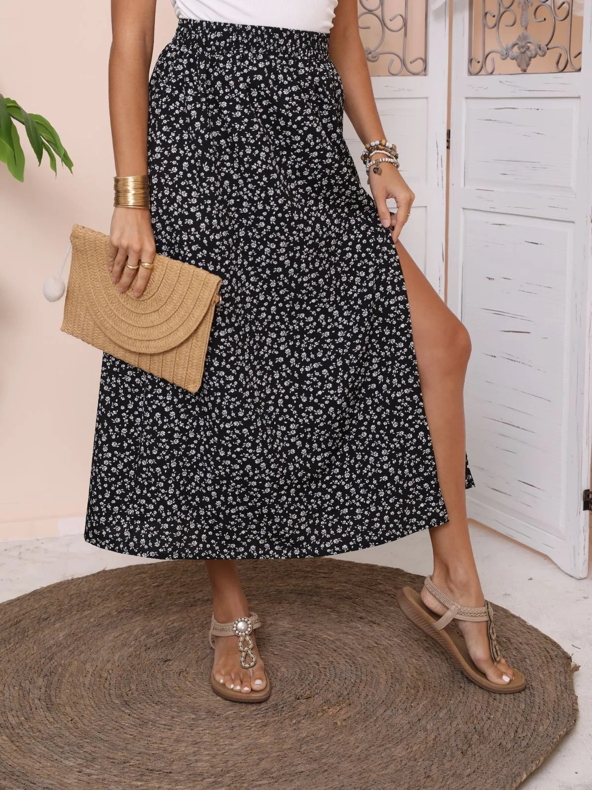 Graphic High Rise Skirt | DRESSIN