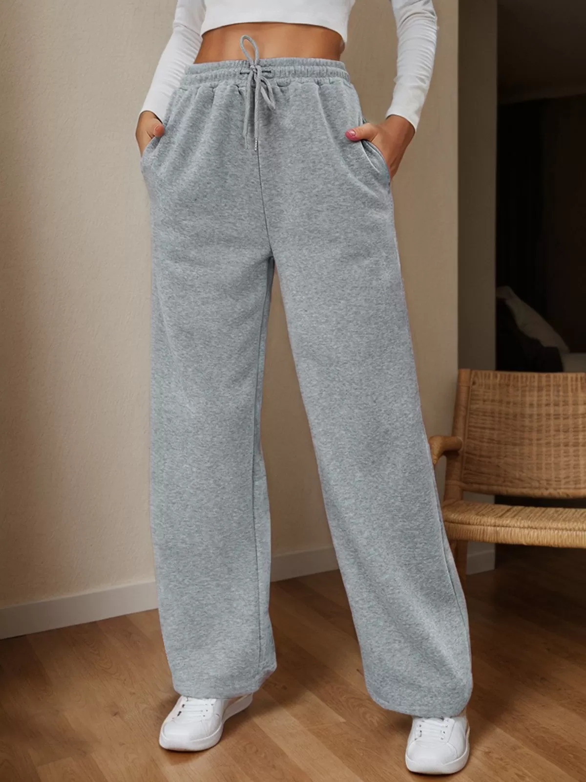 Lace-up High Rise Drawstring Pants | DRESSIN